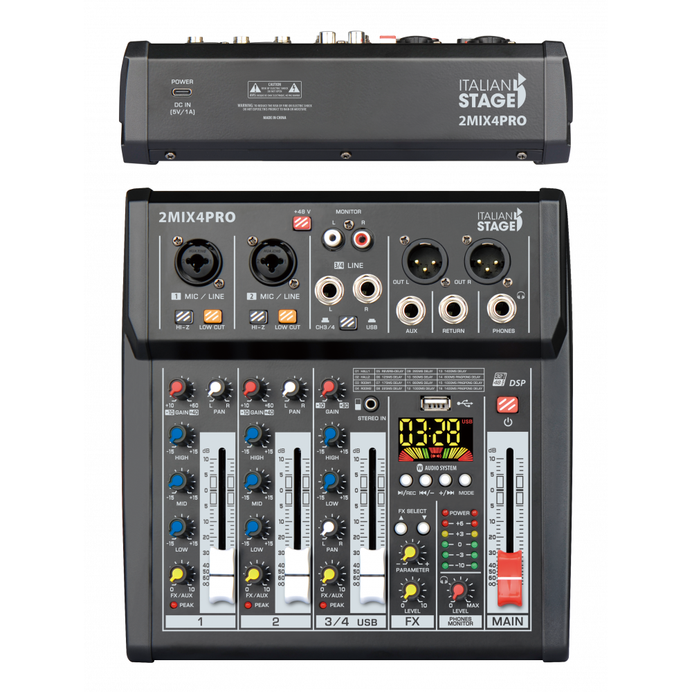 Italian Stage | ITALIAN STAGE 2MIX4 PRO Audio Mixer with Player ...