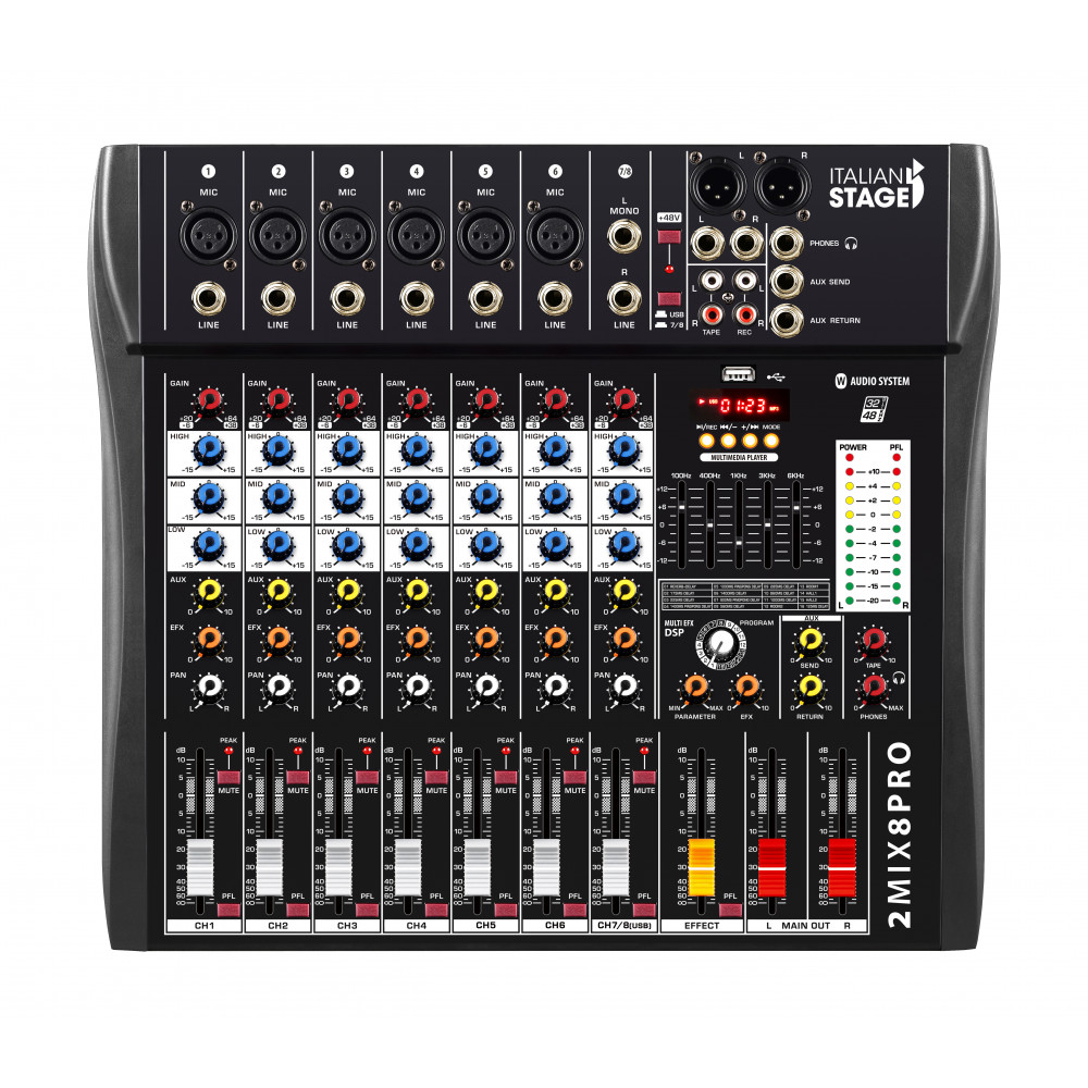 Italian Stage | ITALIAN STAGE 2MIX8 PRO Audio Mixer with Player ...
